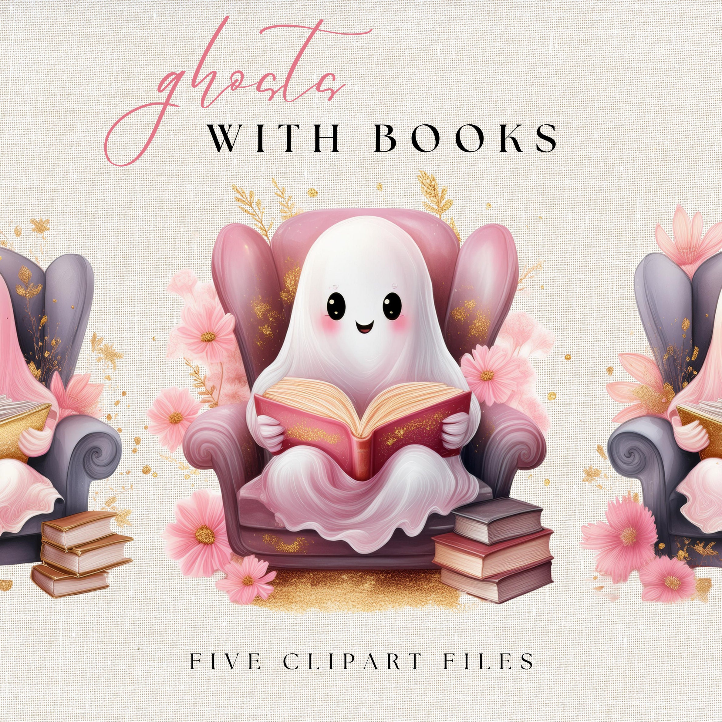 Halloween Ghost Clipart Design Clipart PNG File Digital Download Floral ...