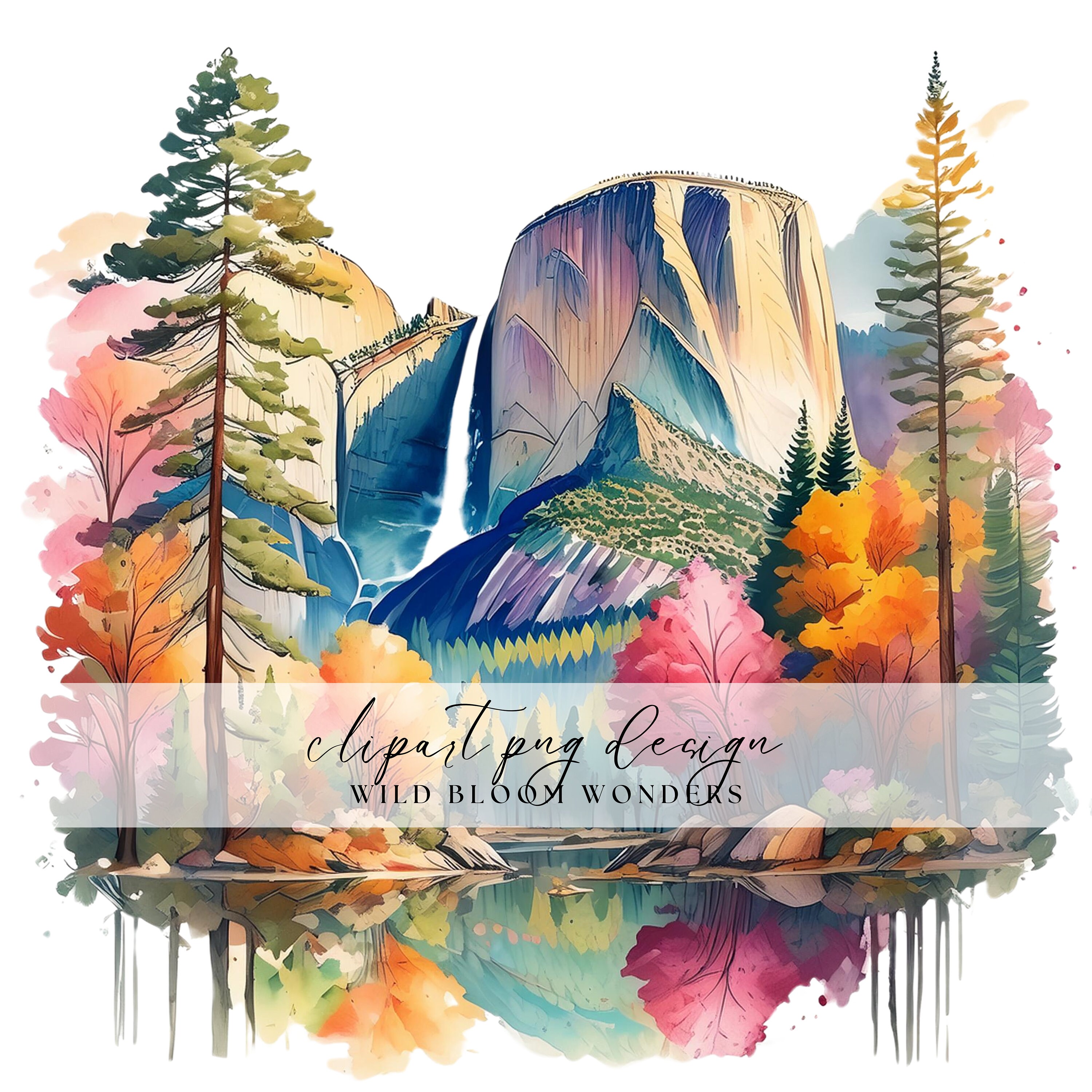 Yosemite National Park Clipart Design Clipart PNG Digital Download ...