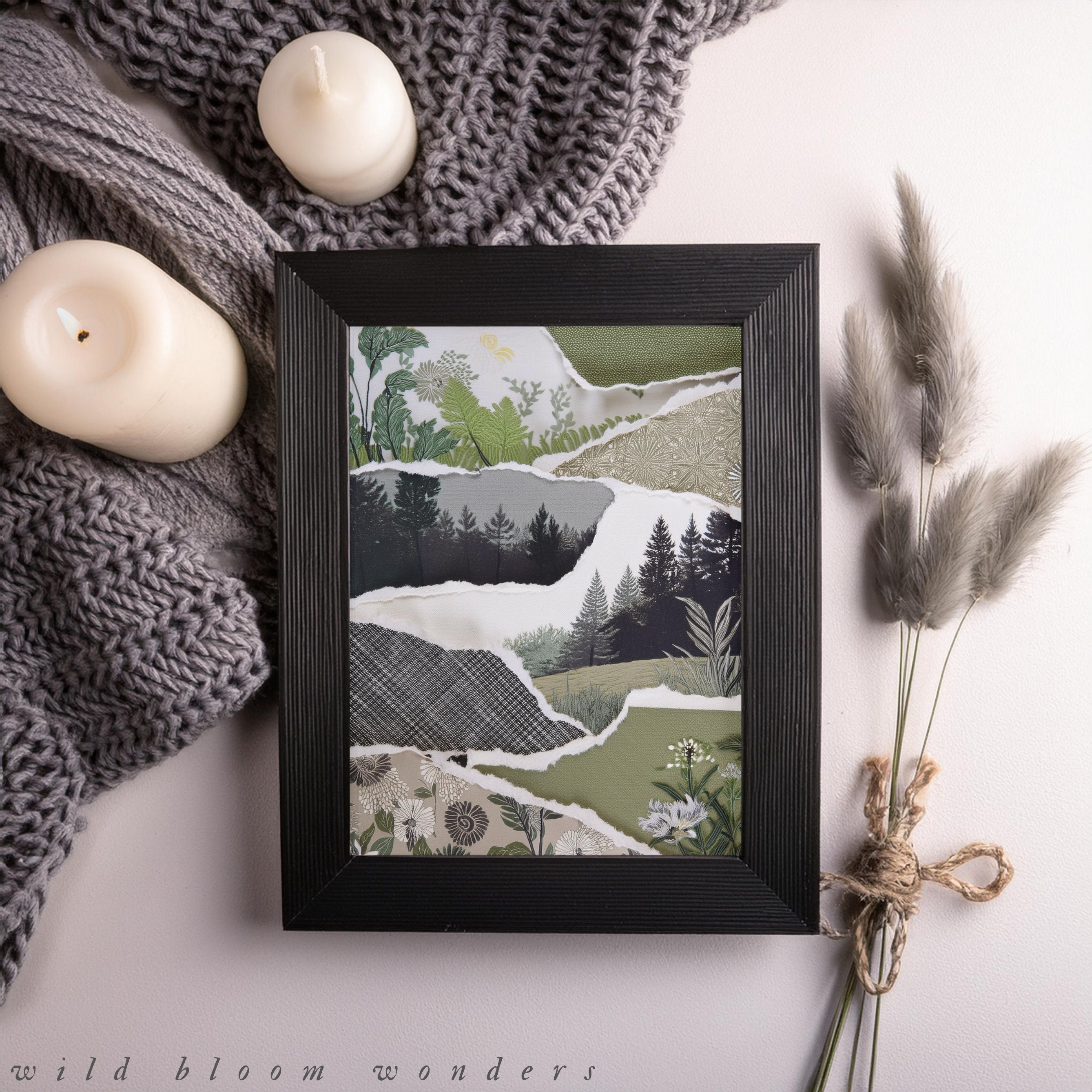 Eclectic Forest Collage Art Print Digital Art Print Printable Wall ...