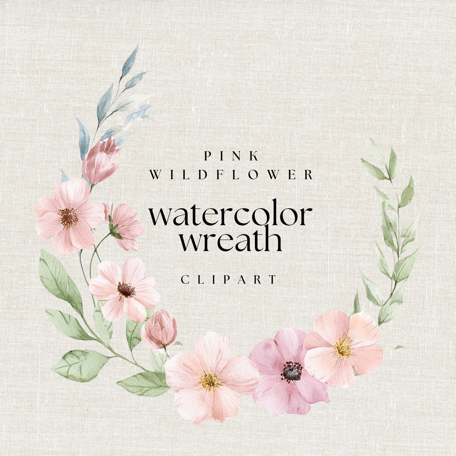 Wildflower Wreath Clipart Clipart PNG Wildflower Clipart Pink Wreath ...