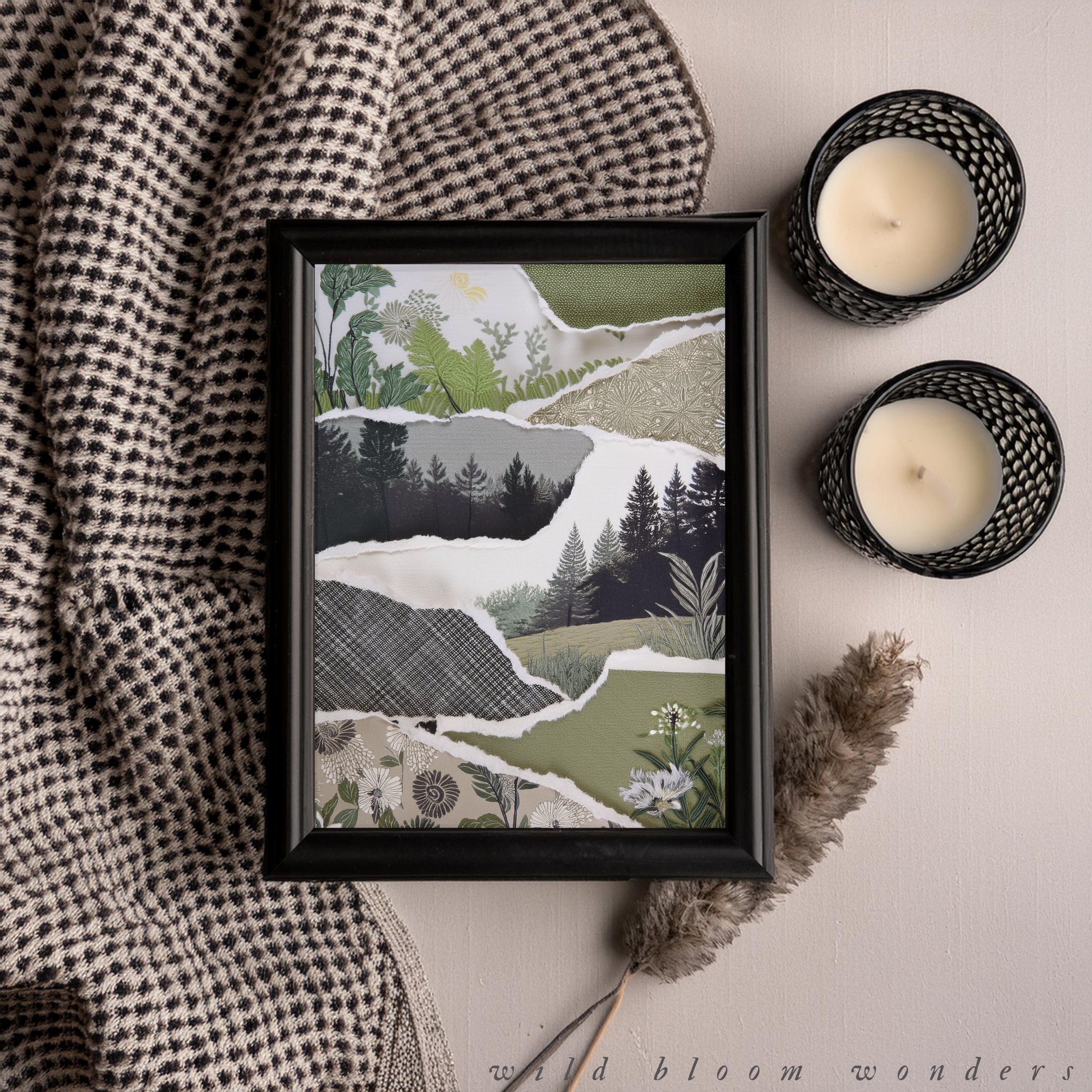 Eclectic Forest Collage Art Print Digital Art Print Printable Wall ...