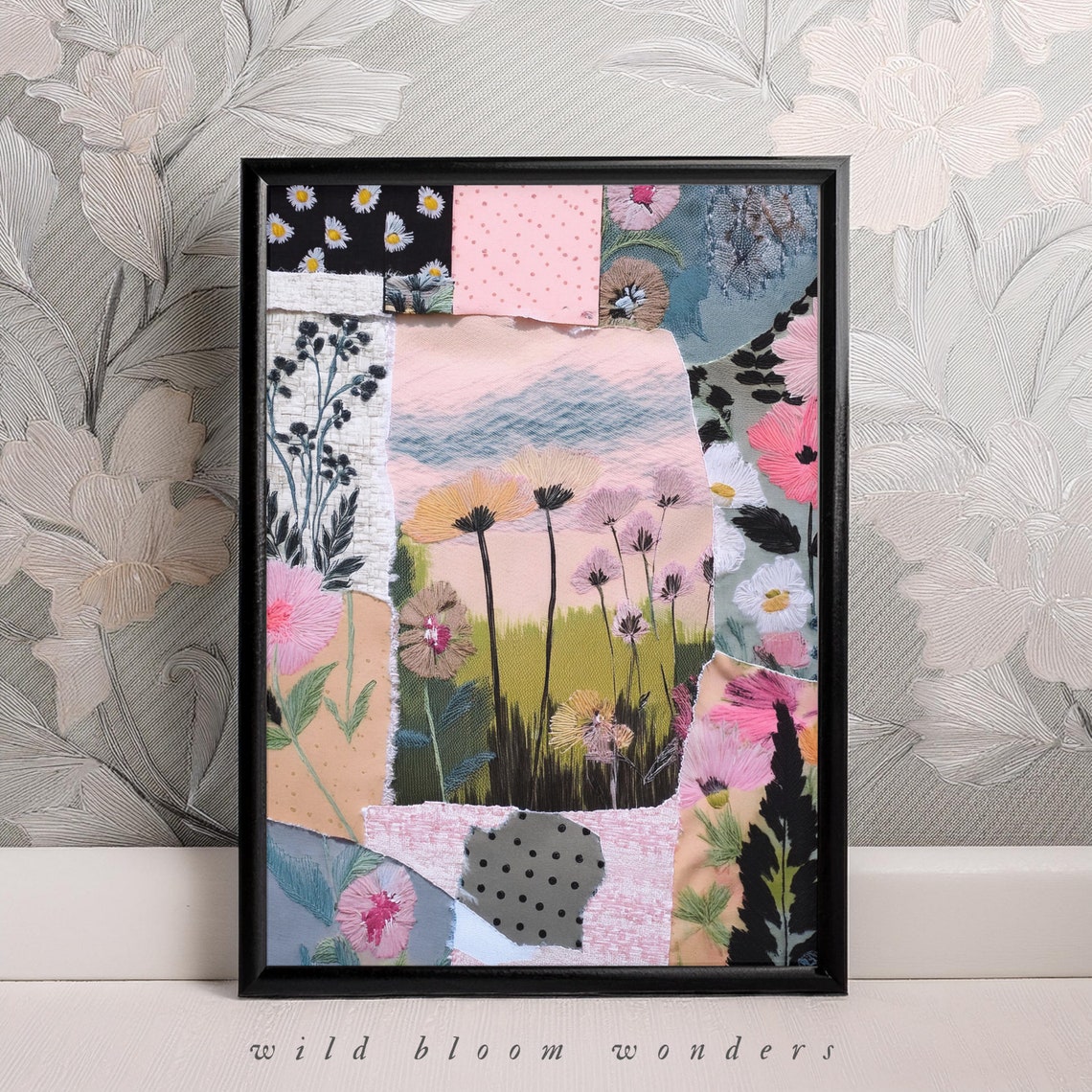 Eclectic Wildflowers Collage Art Print Digital Art Print Printable Wall ...