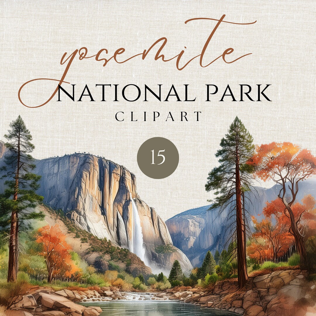 Yosemite National Park Clipart Design Clipart PNG Digital Download ...