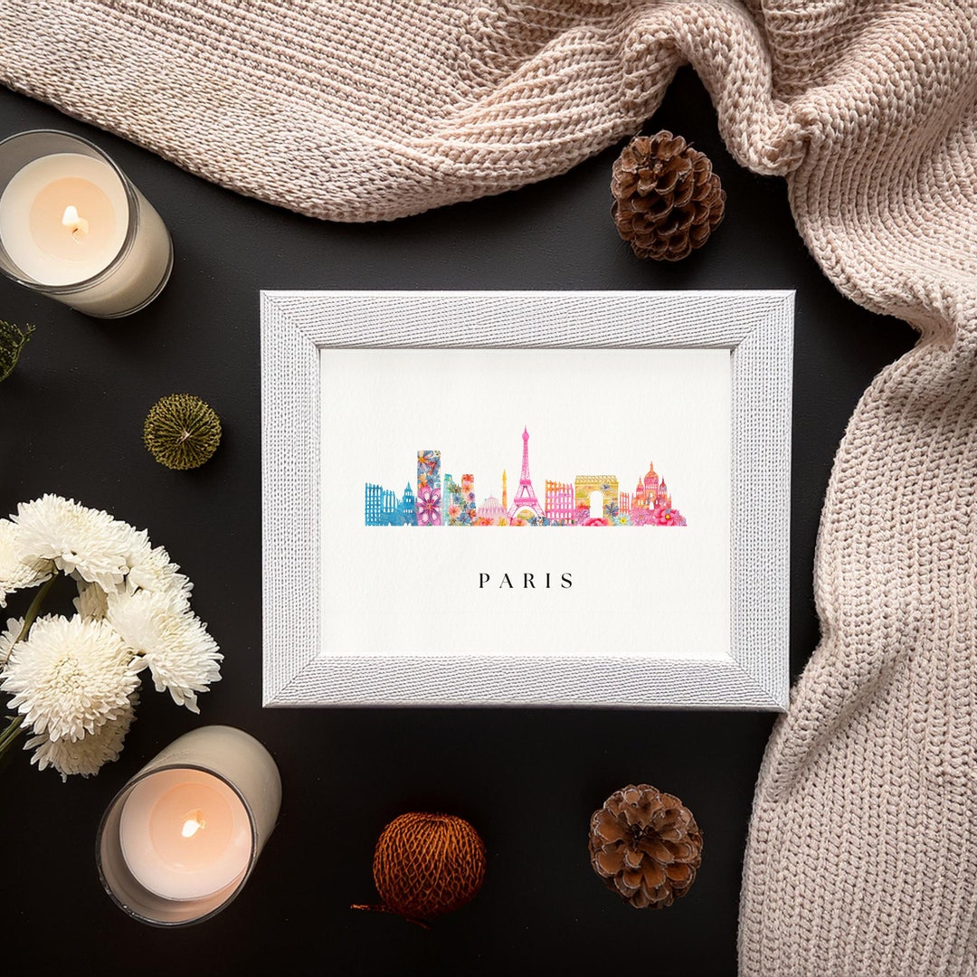 Paris City Skyline Art Print Printable Wall Decor Paris, France Paris ...