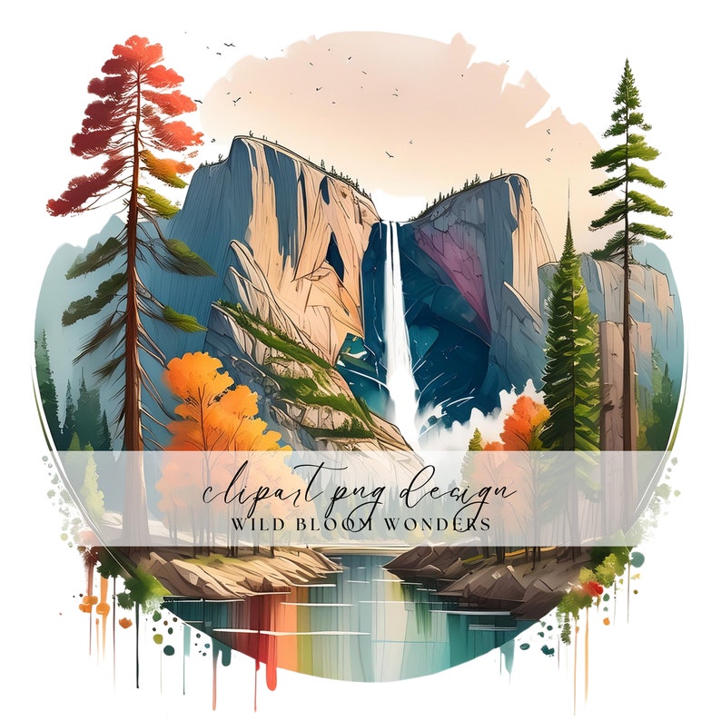 Yosemite National Park Clipart Design Clipart PNG Digital Download ...