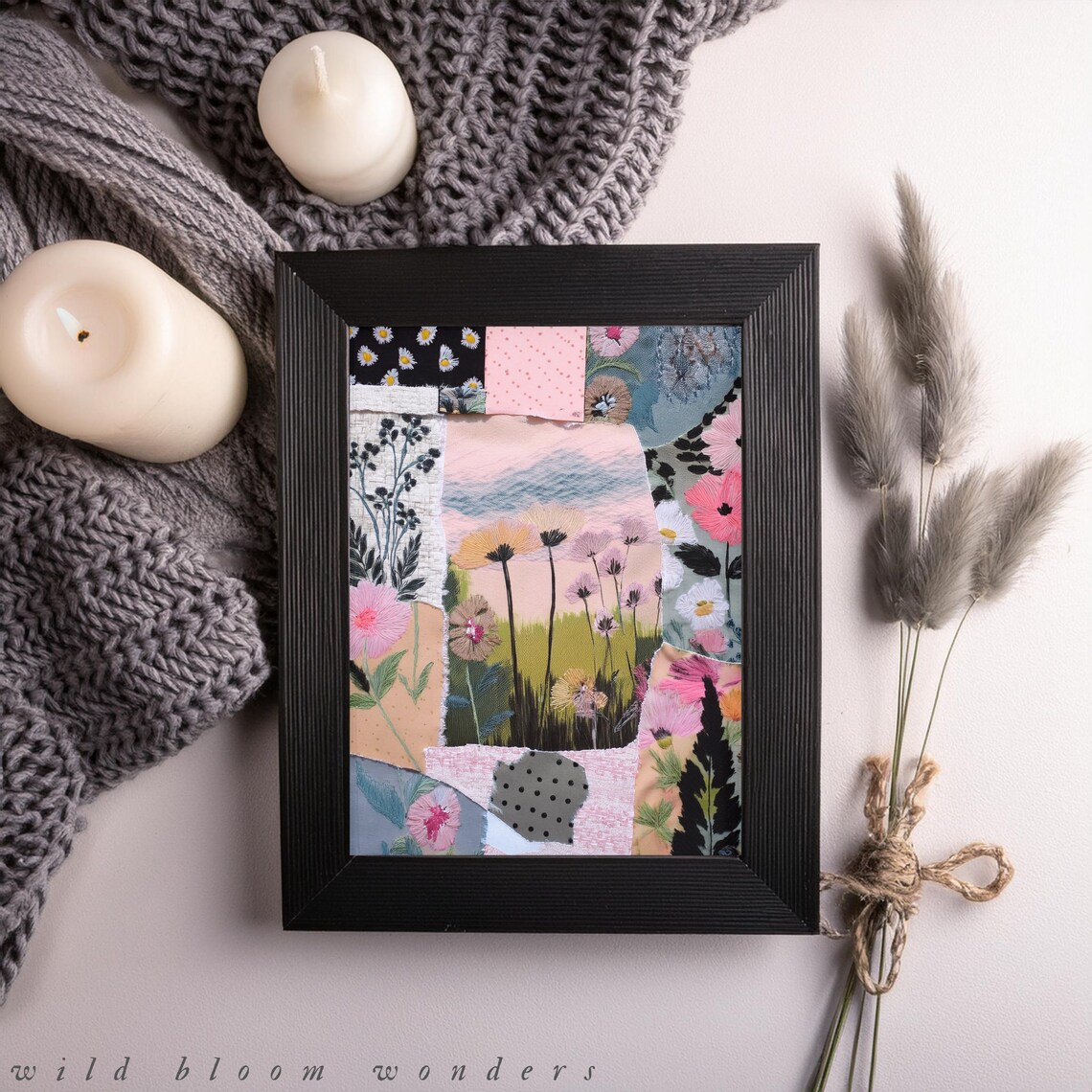 Eclectic Wildflowers Collage Art Print Digital Art Print Printable Wall ...