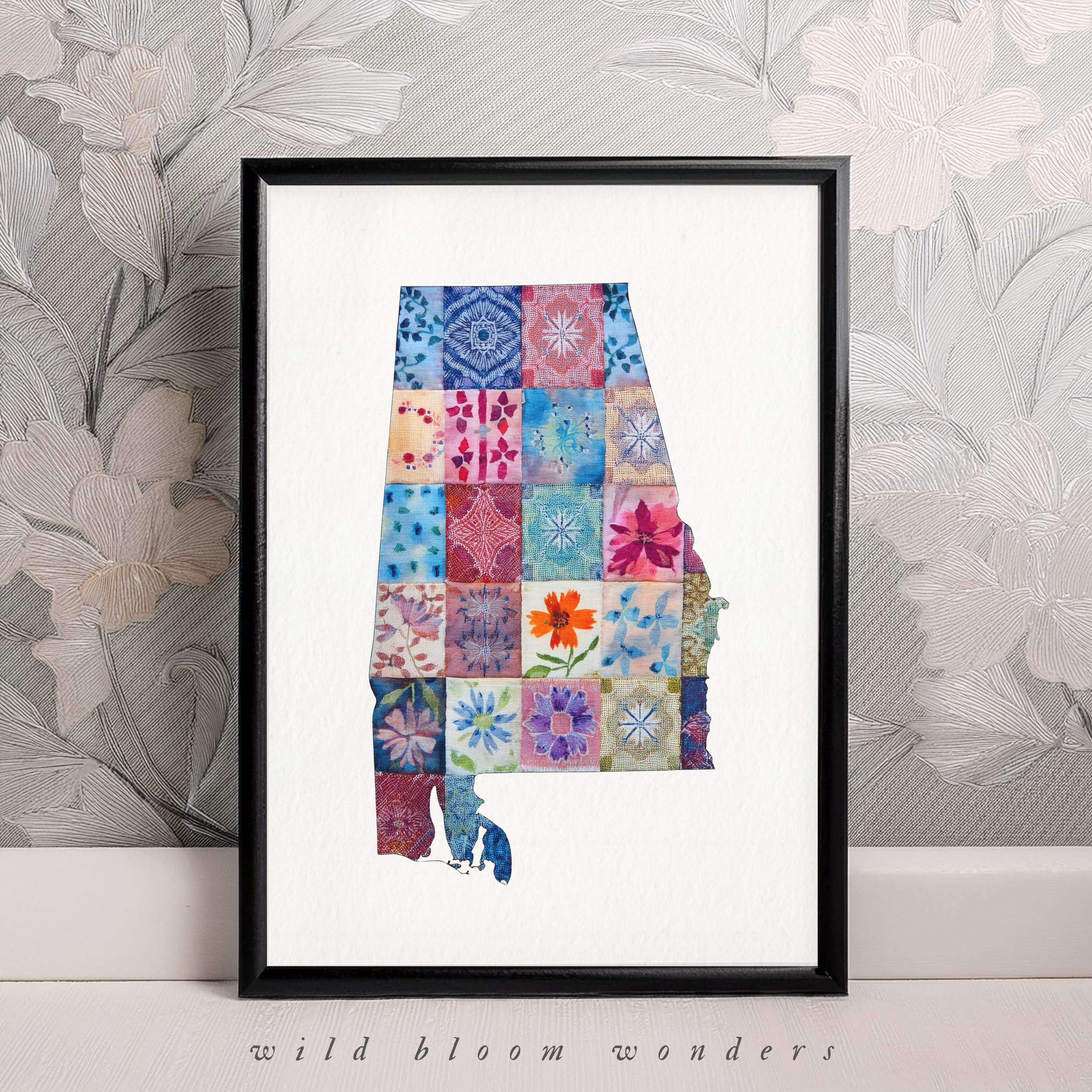 Alabama Art Print State of Alabama Eclectic Art Print Alabama State ...