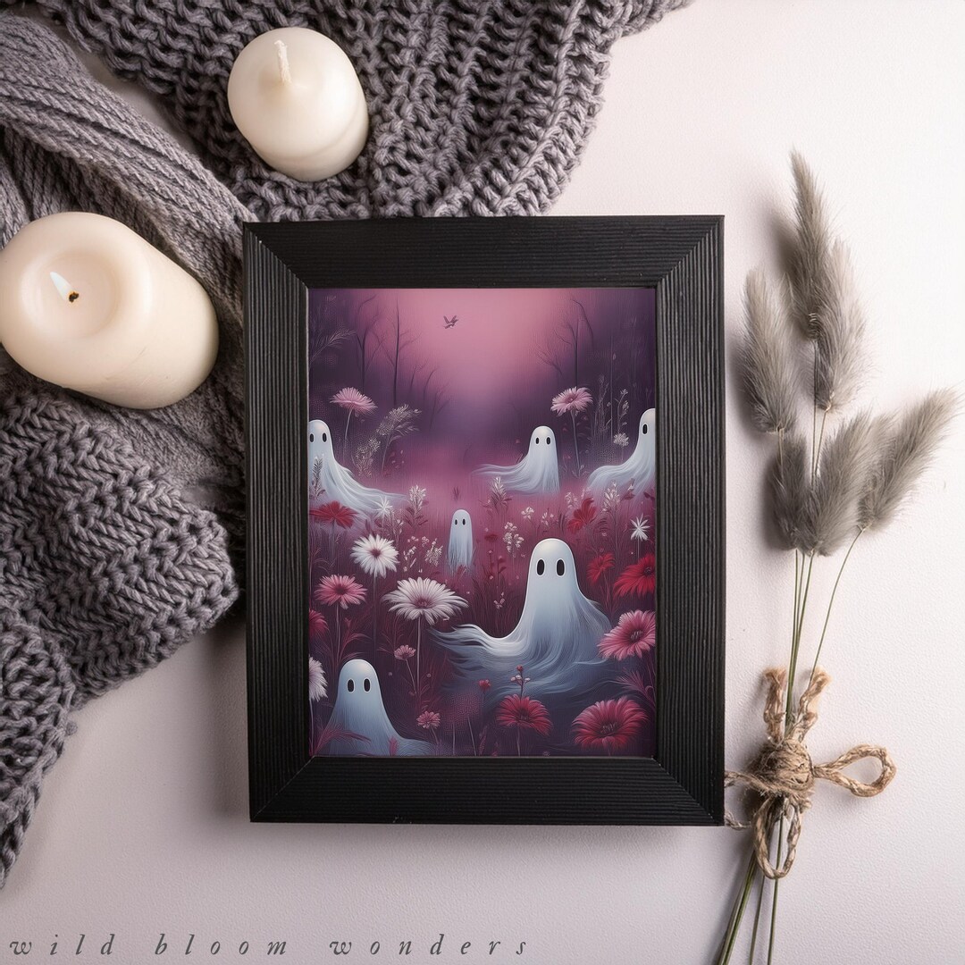 Cute Ghost Oil Painting Art Print Digital Art Print Printable Wall ...