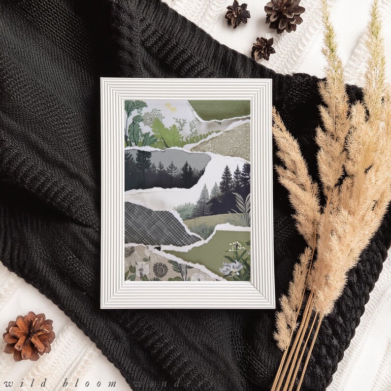 Eclectic Forest Collage Art Print Digital Art Print Printable Wall ...