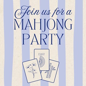 EDITABLE Mahjong Invitation Mahjong Party Invite Mahjong Party Evite ...