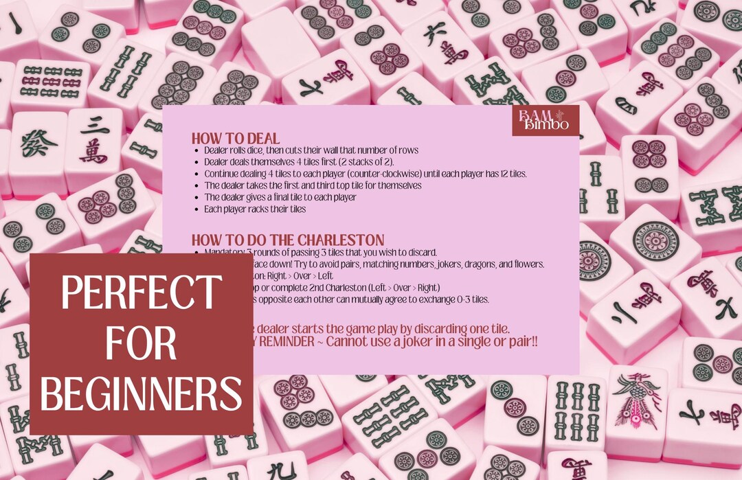 PRINTABLE Mahjong How to Deal Mahjong How to Charleston Mahjong Cheat ...