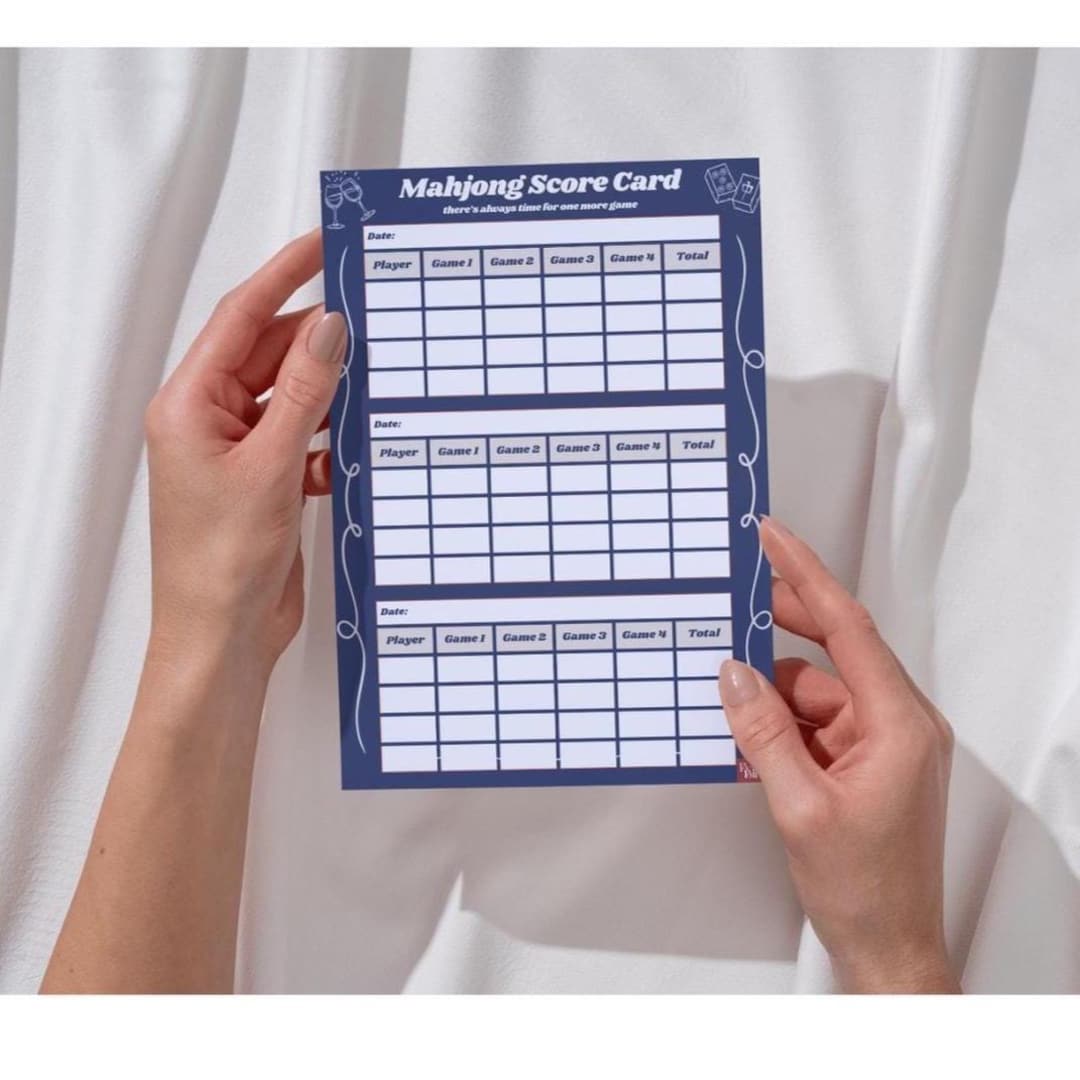 PRINTABLE Mahjong Score Card, Mahjong Score Keeper, Mahjong Accessory ...