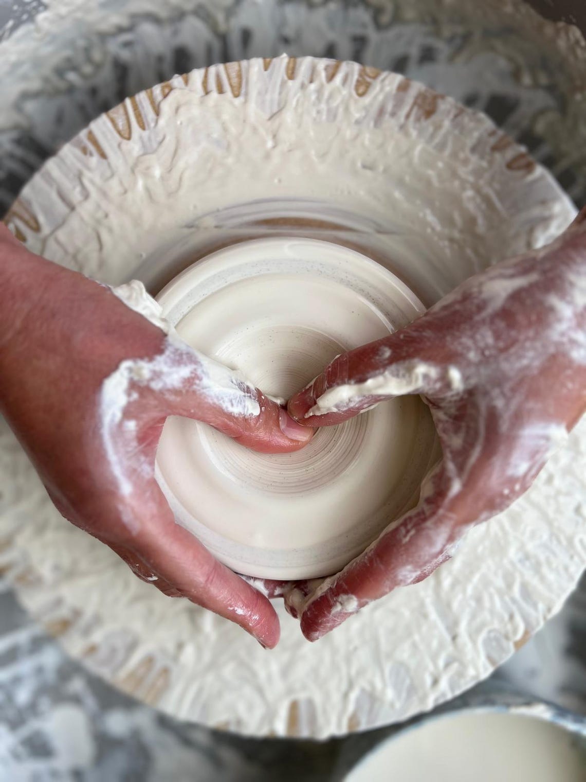 Blue Drippy Thumb Cup. Flat White Cup. Hand Thrown Cup. Porcelain ...