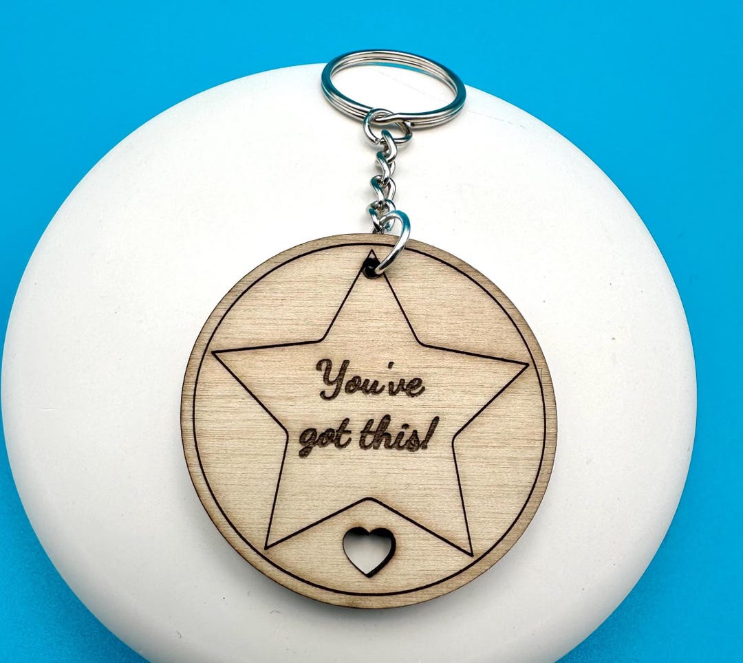 You've Got This Round Wooden Key Chain, Wooden Key Ring, Anxiety Gift ...