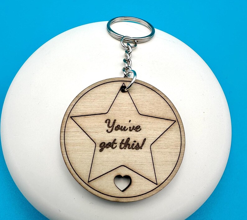 You've Got This Round Wooden Key Chain, Wooden Key Ring, Anxiety Gift ...