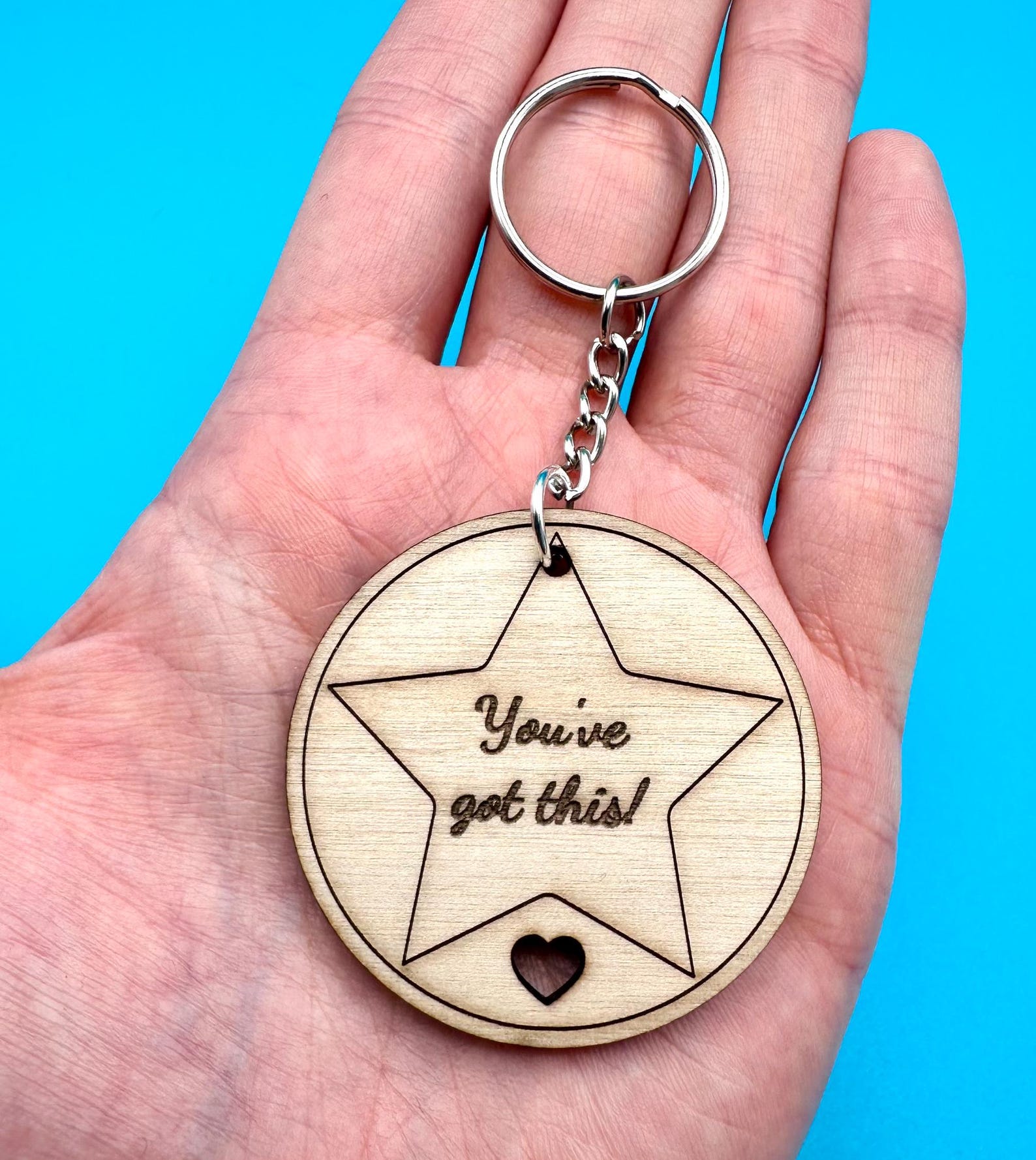 You've Got This Round Wooden Key Chain, Wooden Key Ring, Anxiety Gift ...