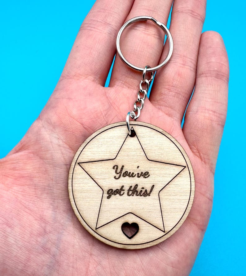 You've Got This Round Wooden Key Chain, Wooden Key Ring, Anxiety Gift ...