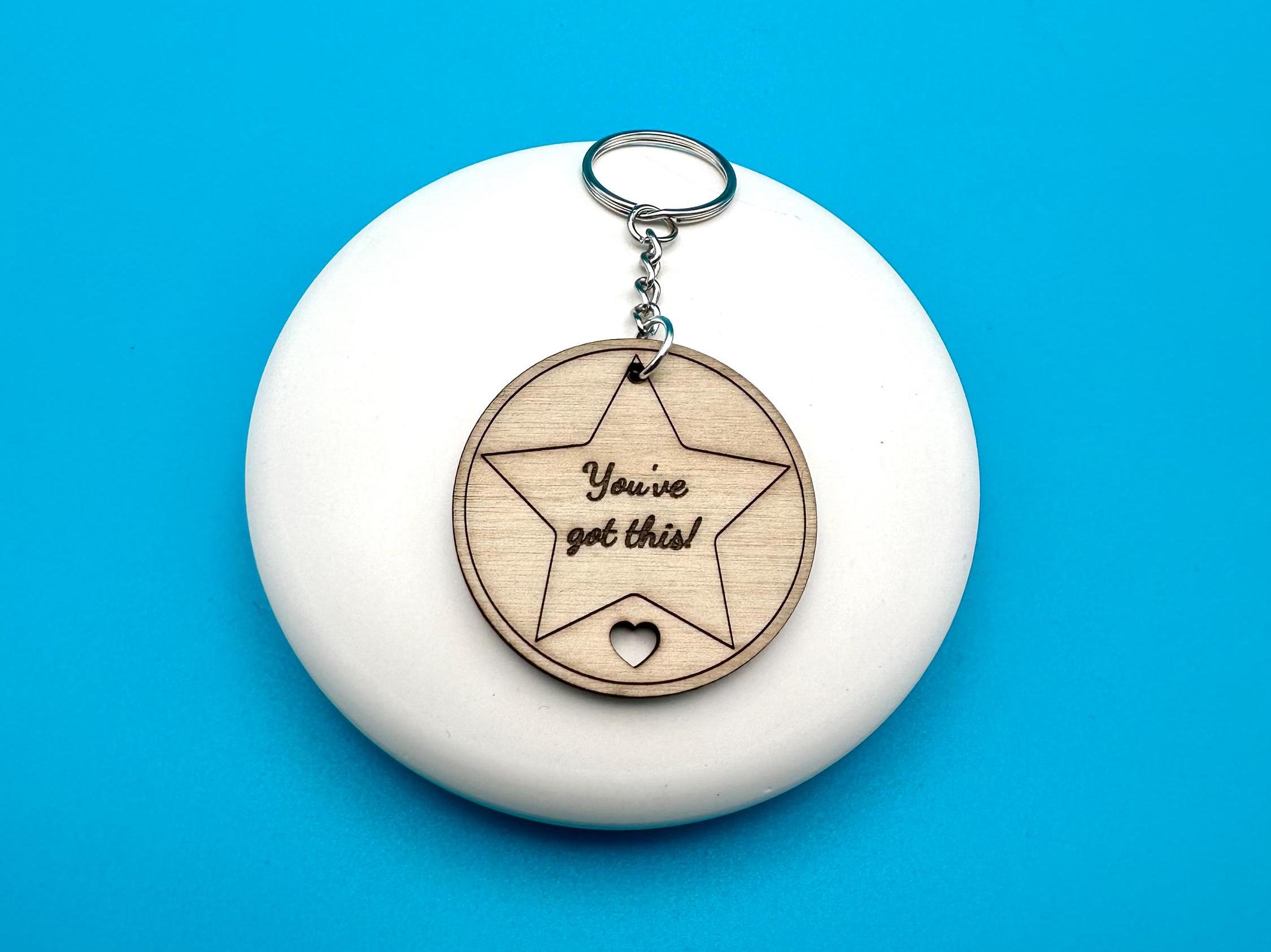 You've Got This Round Wooden Key Chain, Wooden Key Ring, Anxiety Gift ...