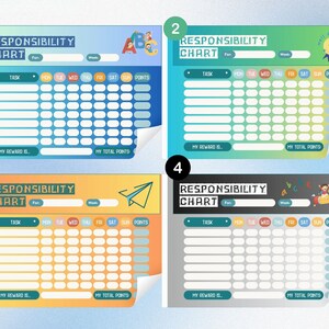 Editable Responsibility Chart, Kids Weekly Responsibility Chart, Kids ...