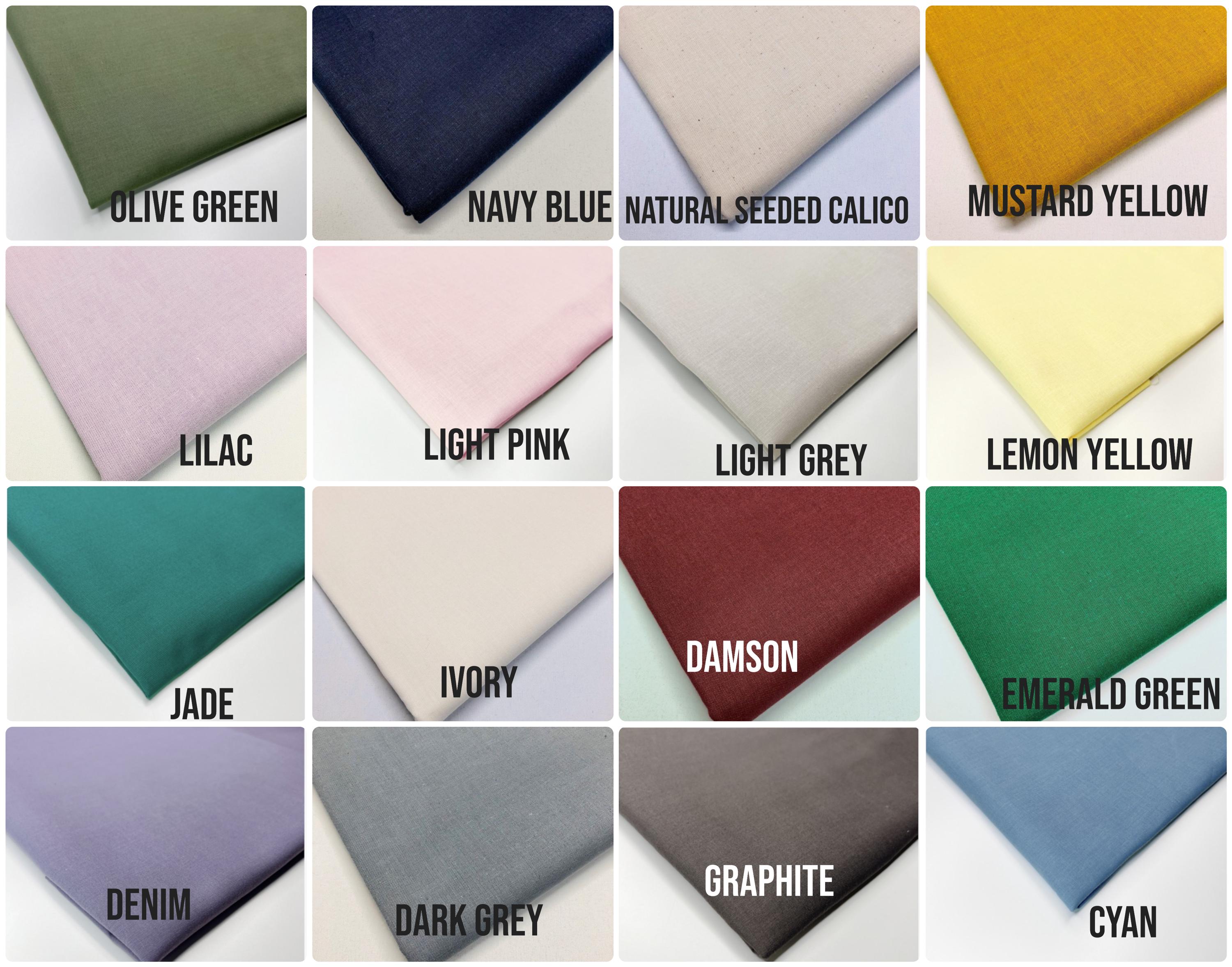 60" Extra Wide Plain Craft Cotton Fabric Quilting Patchwork Dressmaking ...