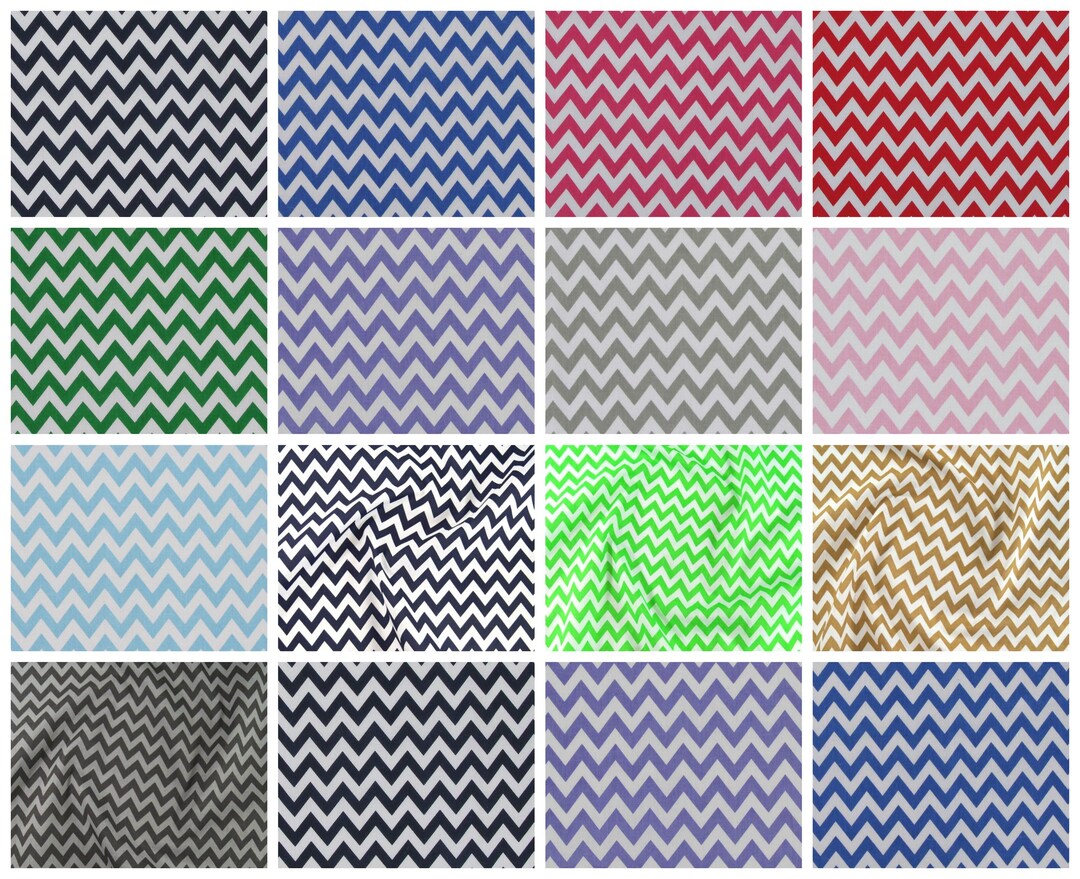 Chevron Polycotton Fabric Zig Zag Fabric Poly Cotton Fabric 44" Wide ...