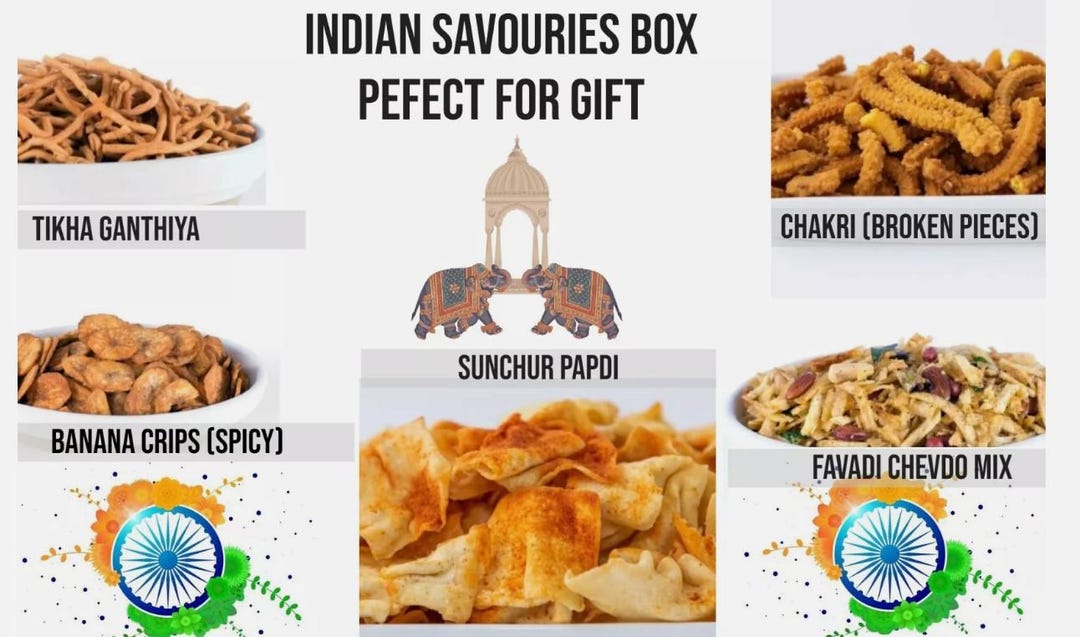 500g Selections Indian Famous Savouries Snacks Box - Perfect for Gifts ...
