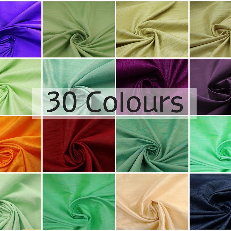 Color Raw Silk Fabric - Etsy UK
