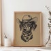 Dachshund Pup Cowdog Wall Art Cowboy Dog Vintage Cowboy Dog Art Western ...