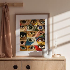 Abstract Eye Collage Wall Art - Unique Mixed-style Eye Illustrations ...