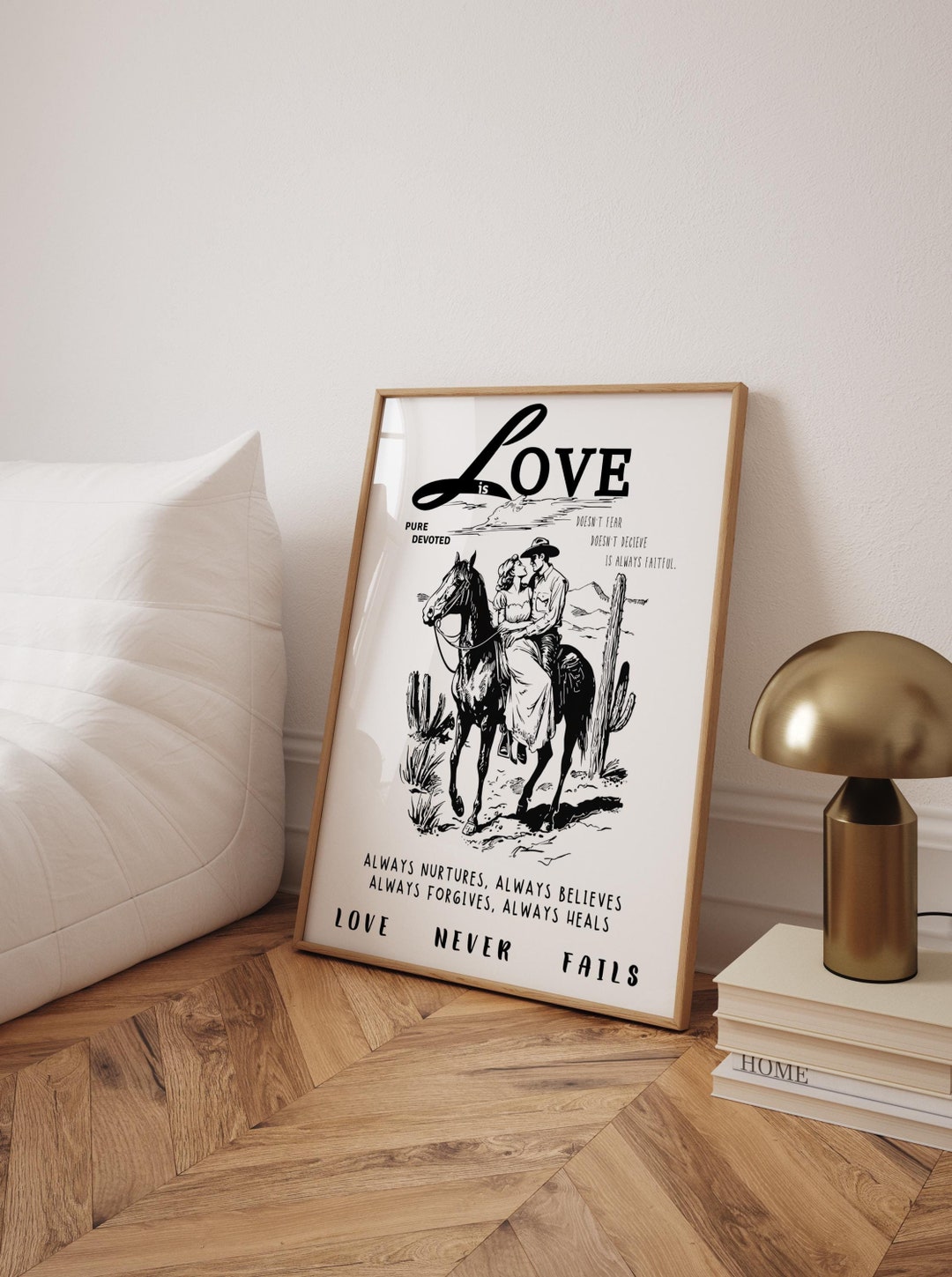 Love is Scripture Artwork Cowboy Print Motivational Quote Poster Cowboy ...
