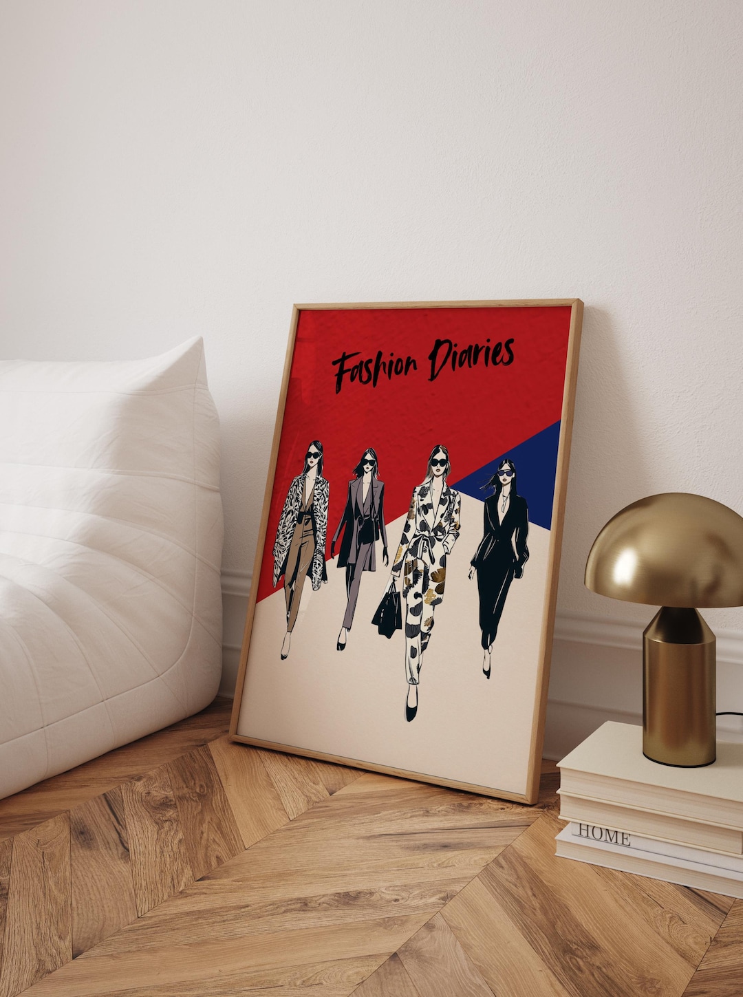 Fashion Diaries Poster Funky Wall Print Hand Drawn Art Hallway Decor ...