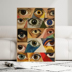 Abstract Eye Collage Wall Art - Unique Mixed-style Eye Illustrations ...