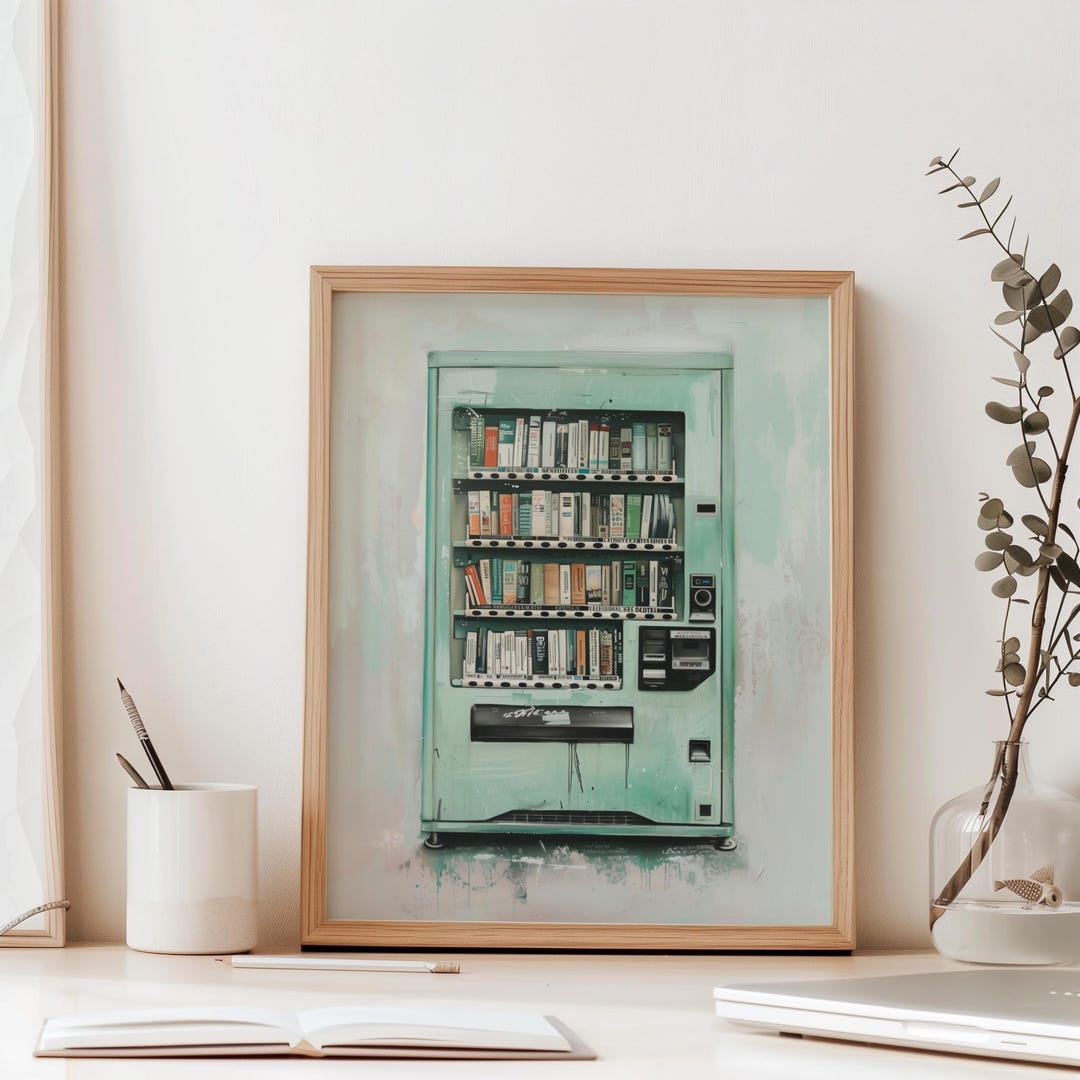 Book Vending Machine Poster: Funny Trendy Wall Art - Etsy