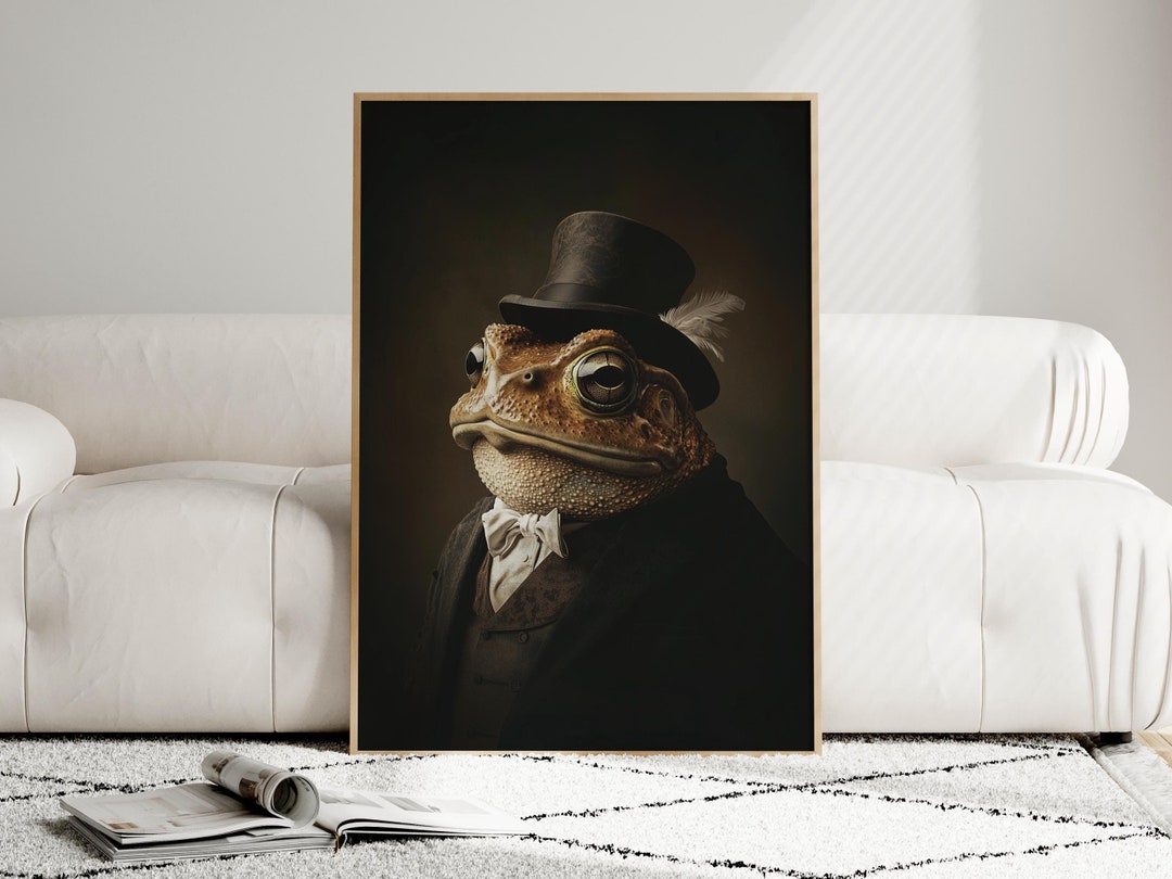 Victorian Style Frog Portrait Dark Academia Wall Art Gothic Cottagecore ...