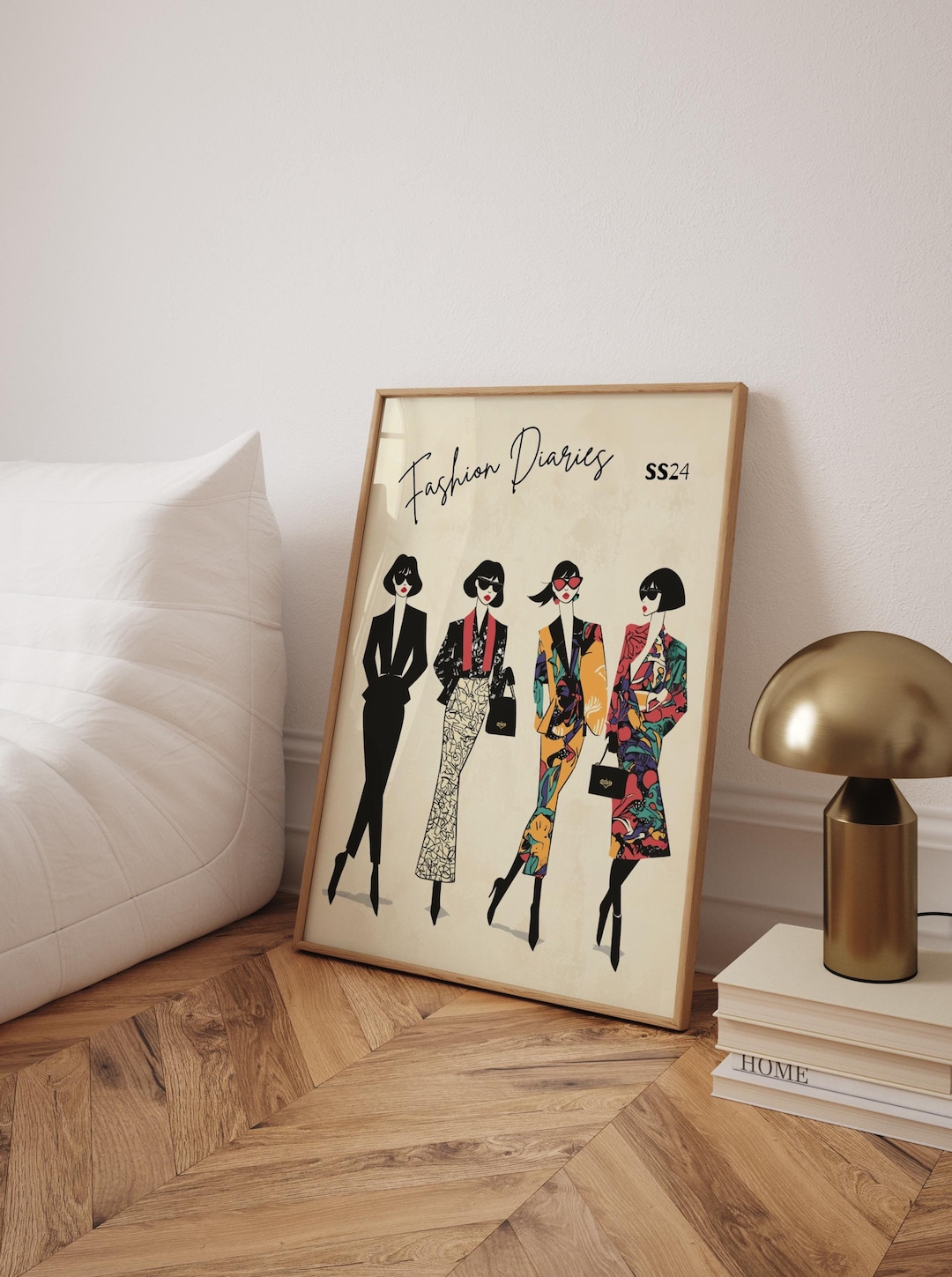 Fashion Diaries Poster Funky Wall Print Hand Drawn Art Hallway Decor ...