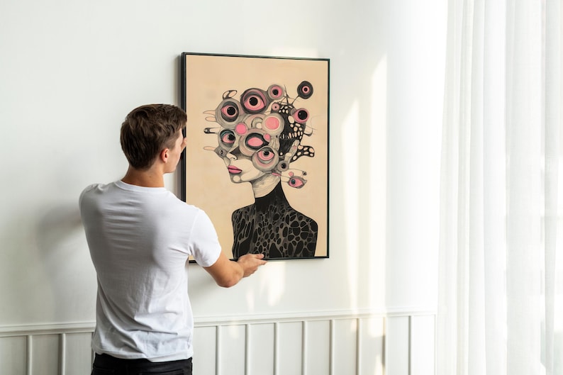 Surreal Woman Art Print: Abstract Eye Design, Modern Wall Decor - Etsy