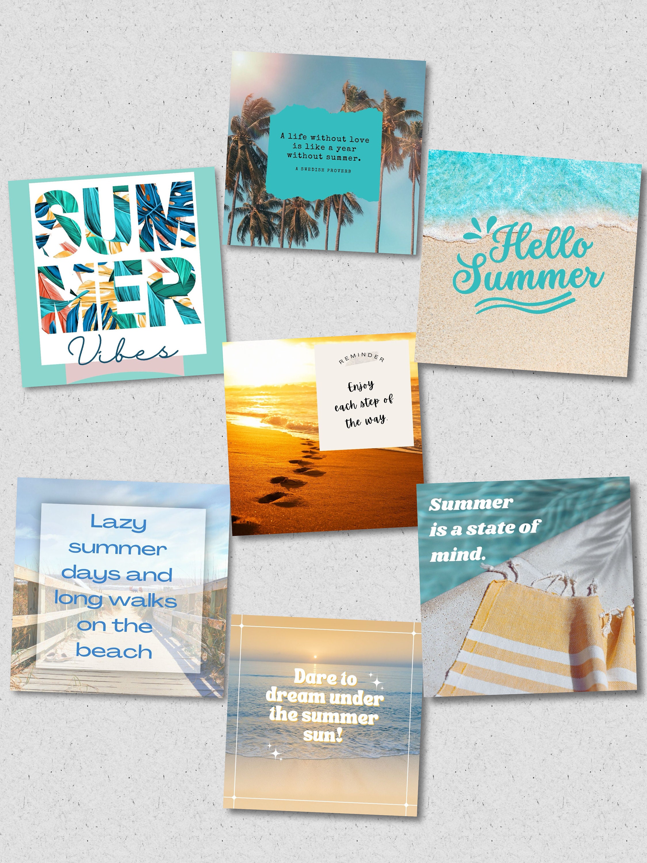Summer Themed Social Media Posts, Digital Graphics for Businesses ...
