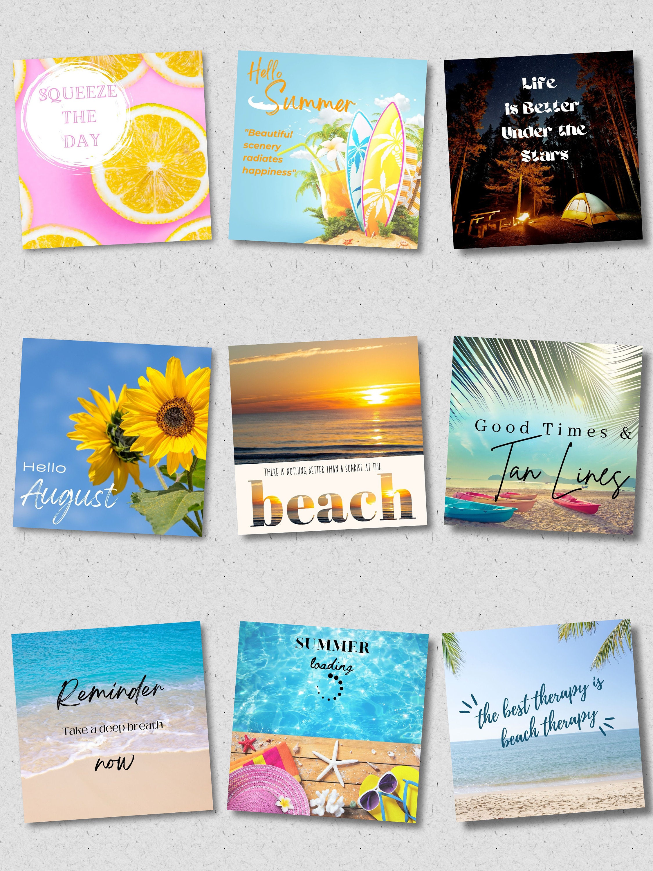 Summer Themed Social Media Posts, Digital Graphics for Businesses ...