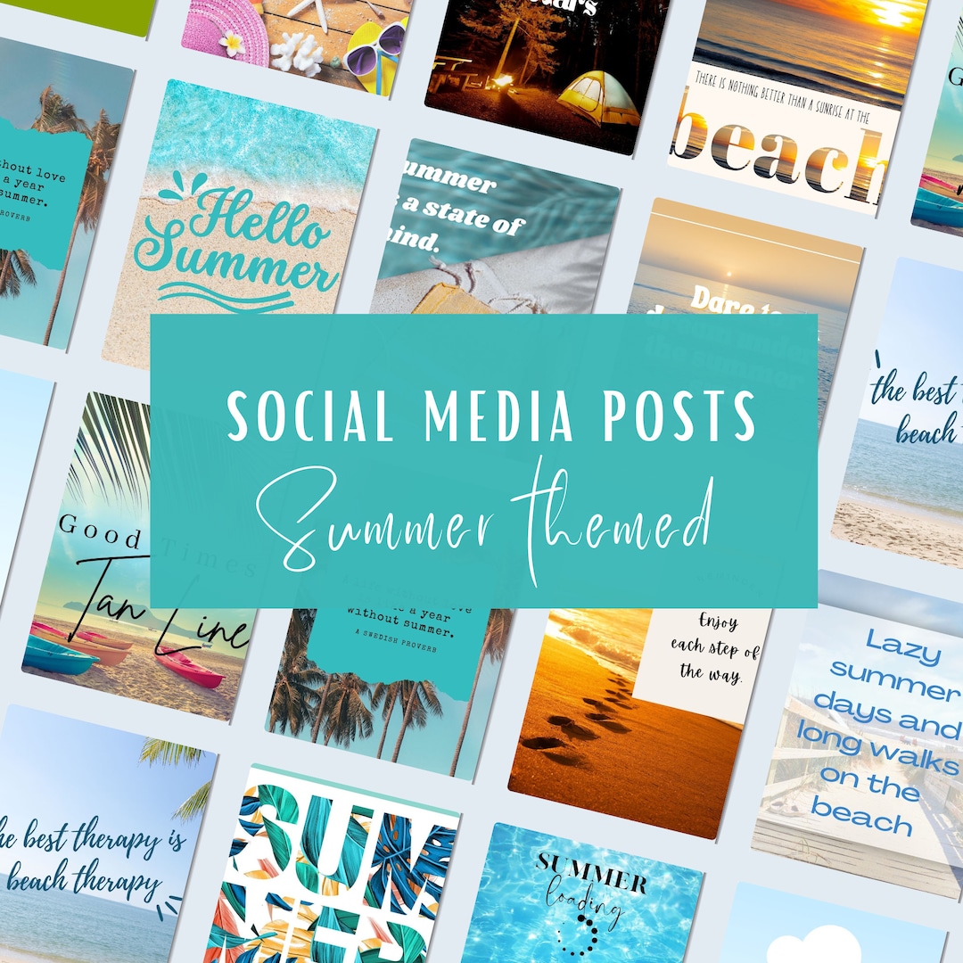 Summer Themed Social Media Posts, Digital Graphics for Businesses ...