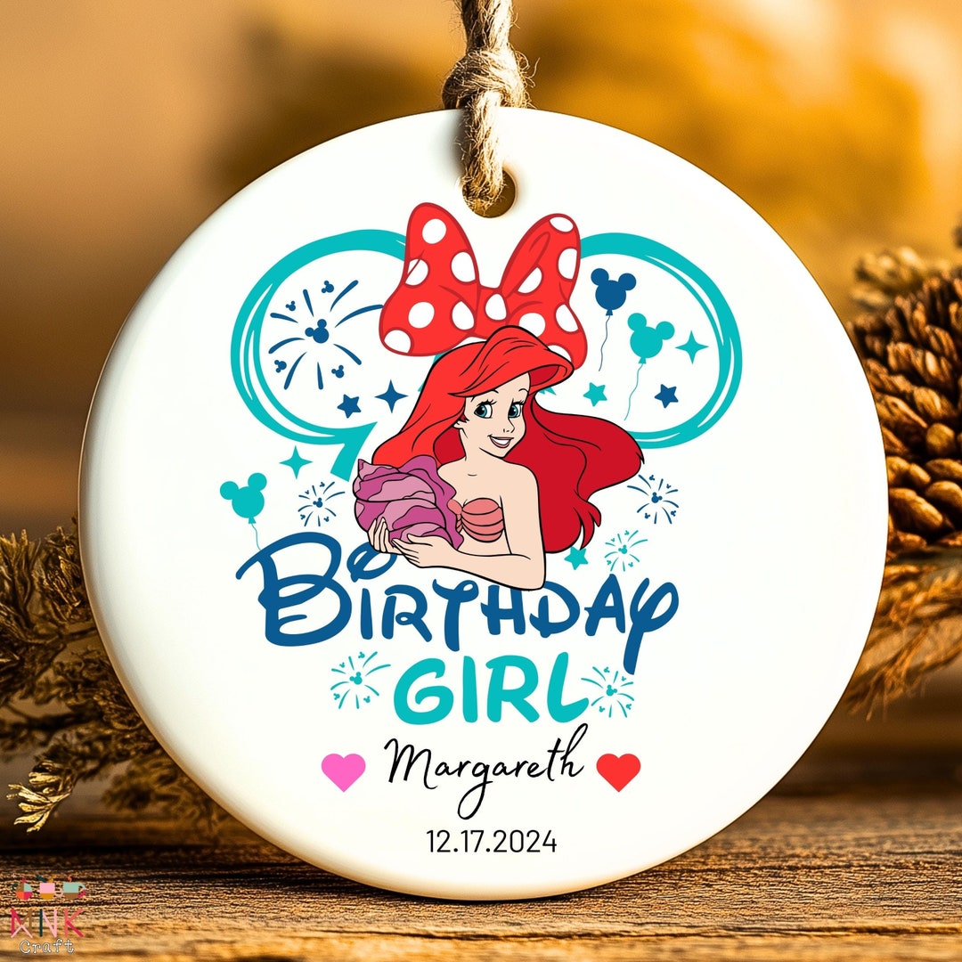 Mermaid Birthday Ornament, Personalized Birthday Gift, Disney Birthday ...
