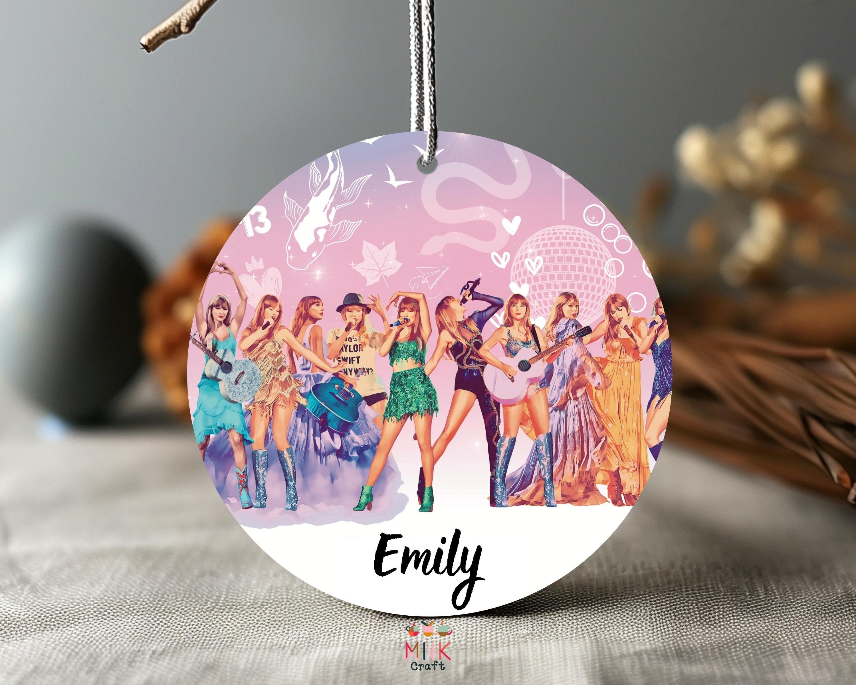 Personalized Tay Tay Fan Ornament: Eras Tour Handmade Ceramic & Acrylic ...