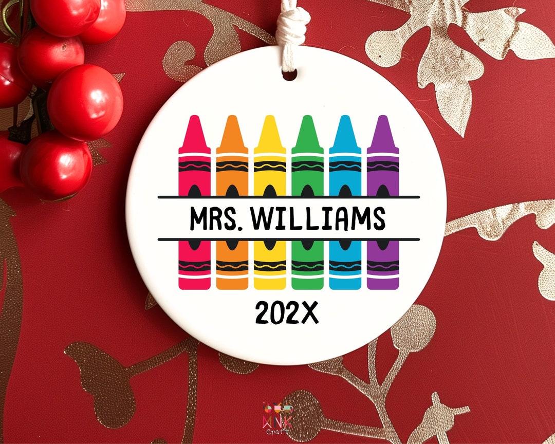 Personalized Crayon Teacher Ornament: Custom Christmas Keepsake - Etsy