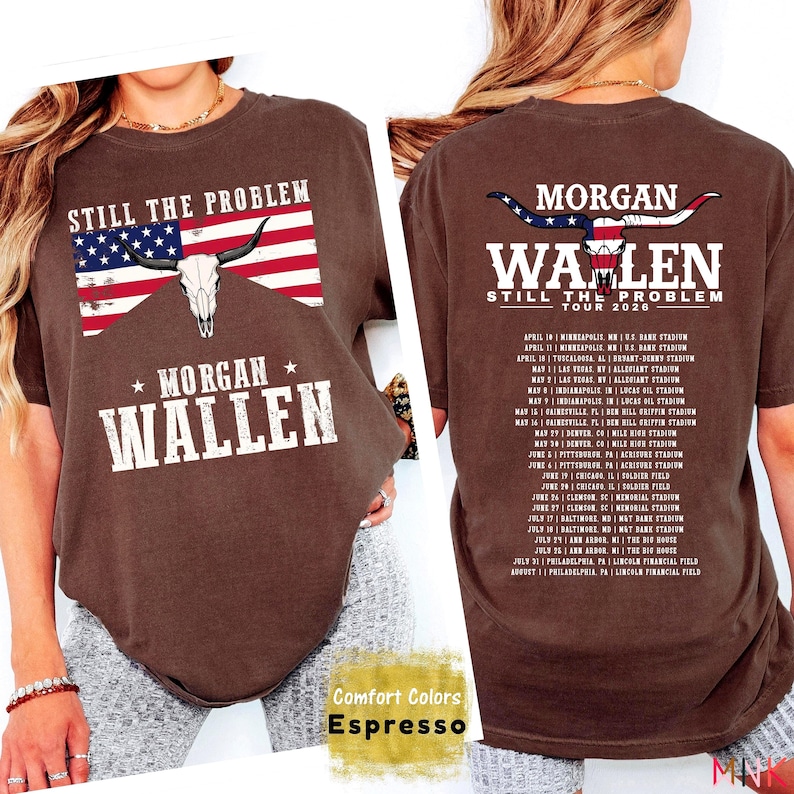 Morgan Wallen Tour Shirt 2026 Still the Problem Bull Skull Tee Country ...