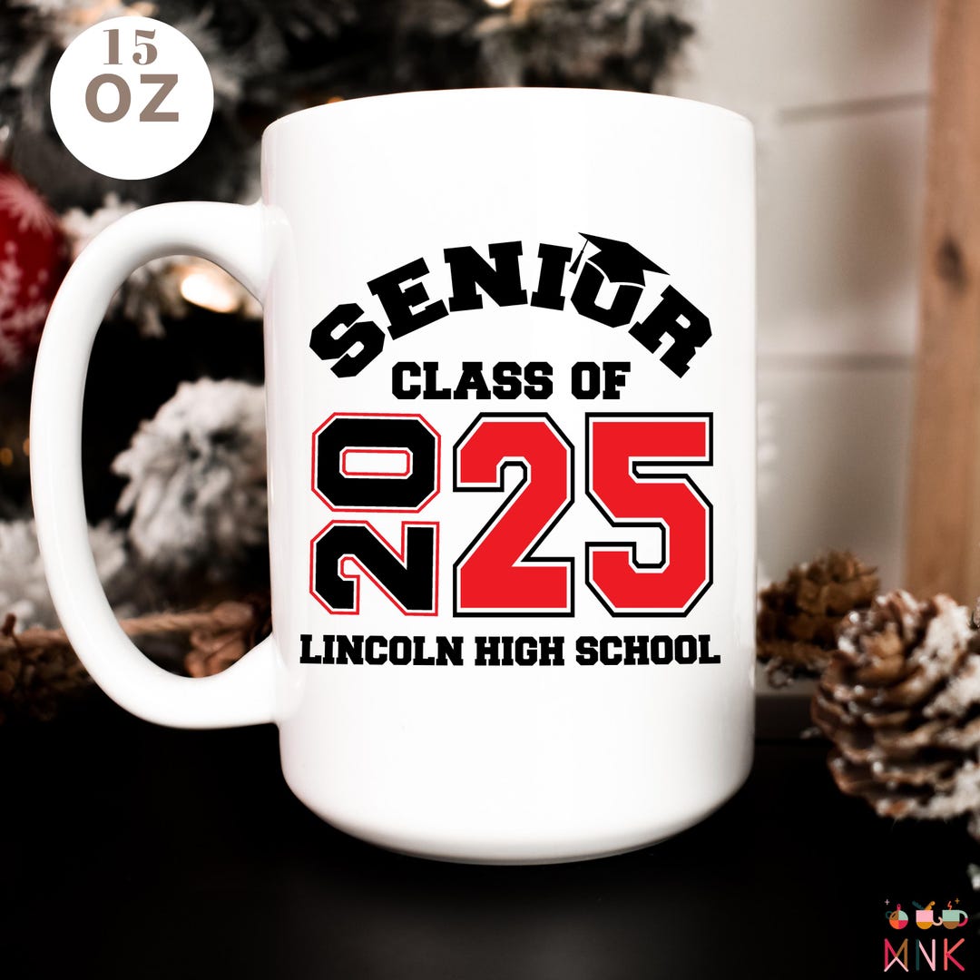 Personalized Senior 2025 Graduation Mug: Custom School & Name Gift - Etsy
