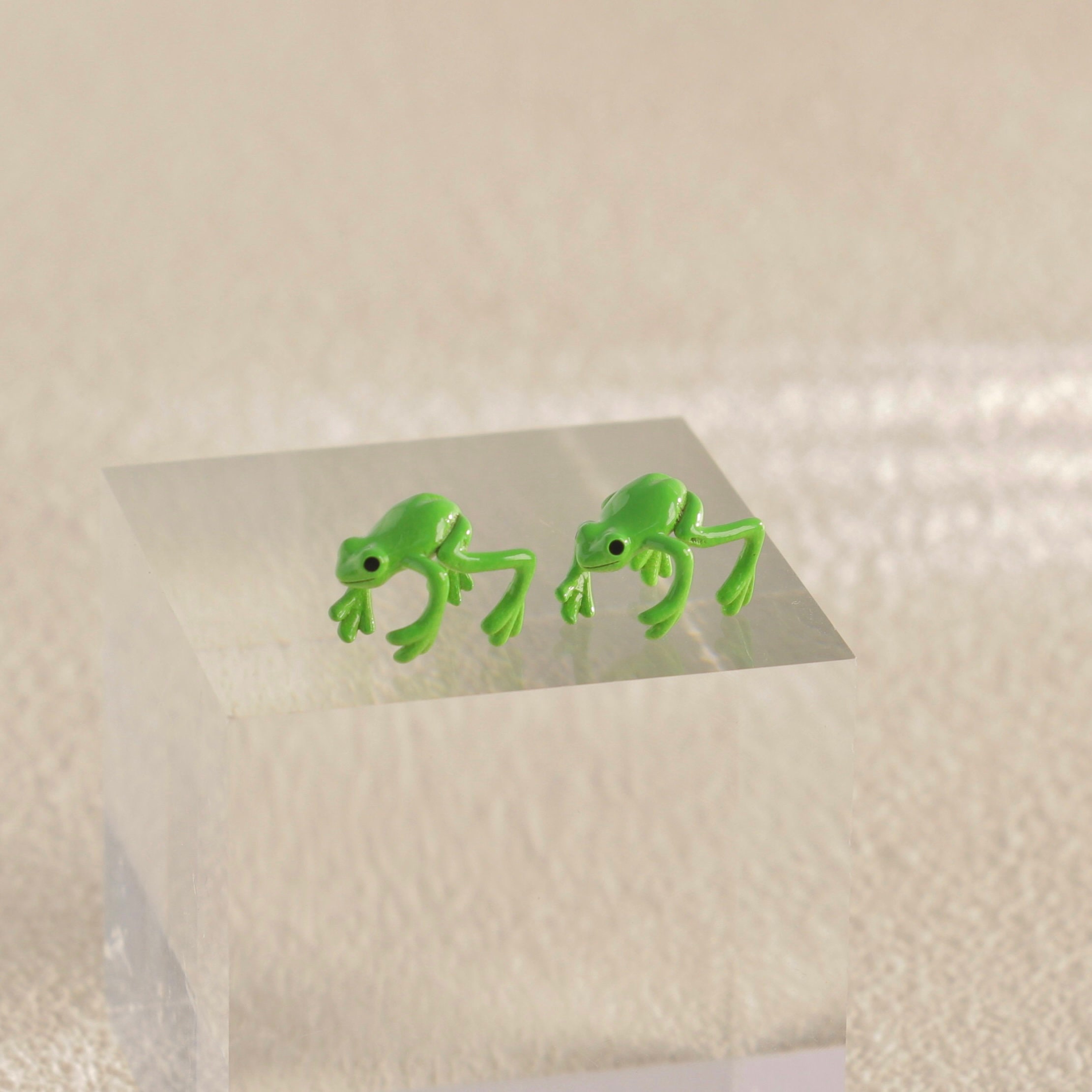 Silver Green Frog Ear Cuff - Frog Phase Gift -cute Frog Ear Climber ...