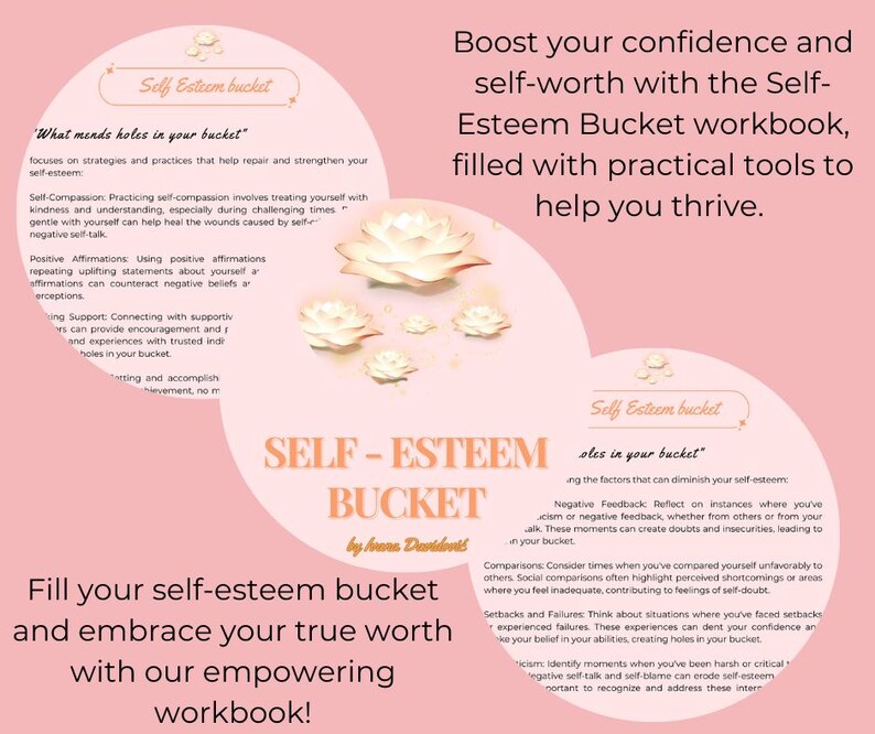 Self-esteem Bucket Ebook-workbook | Mindfulness & Self-care Workbook ...