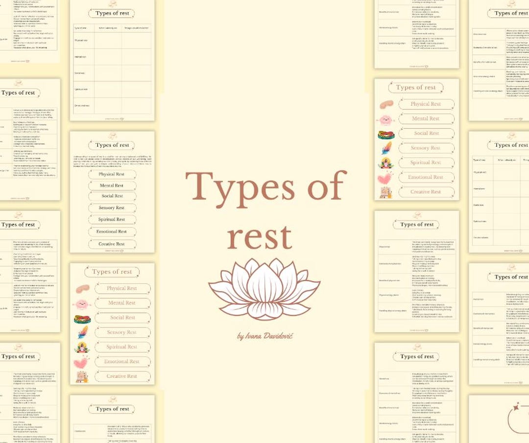 7 Types of Rest Printable Ebook | Assess & Improve Your Rest | Self ...