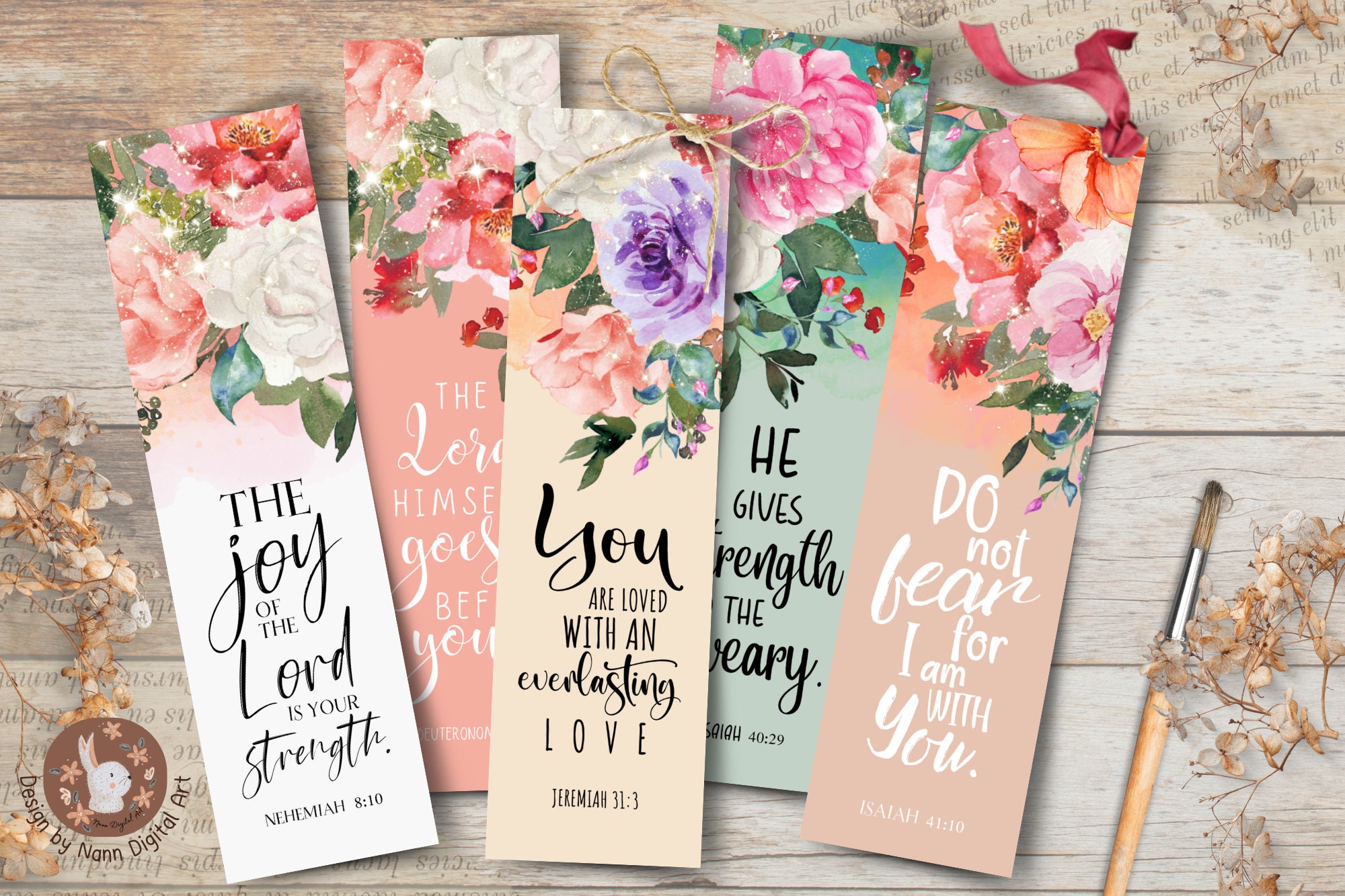 Printable Bible Verse Bookmarks Set037 Digital Download for Sublimation ...