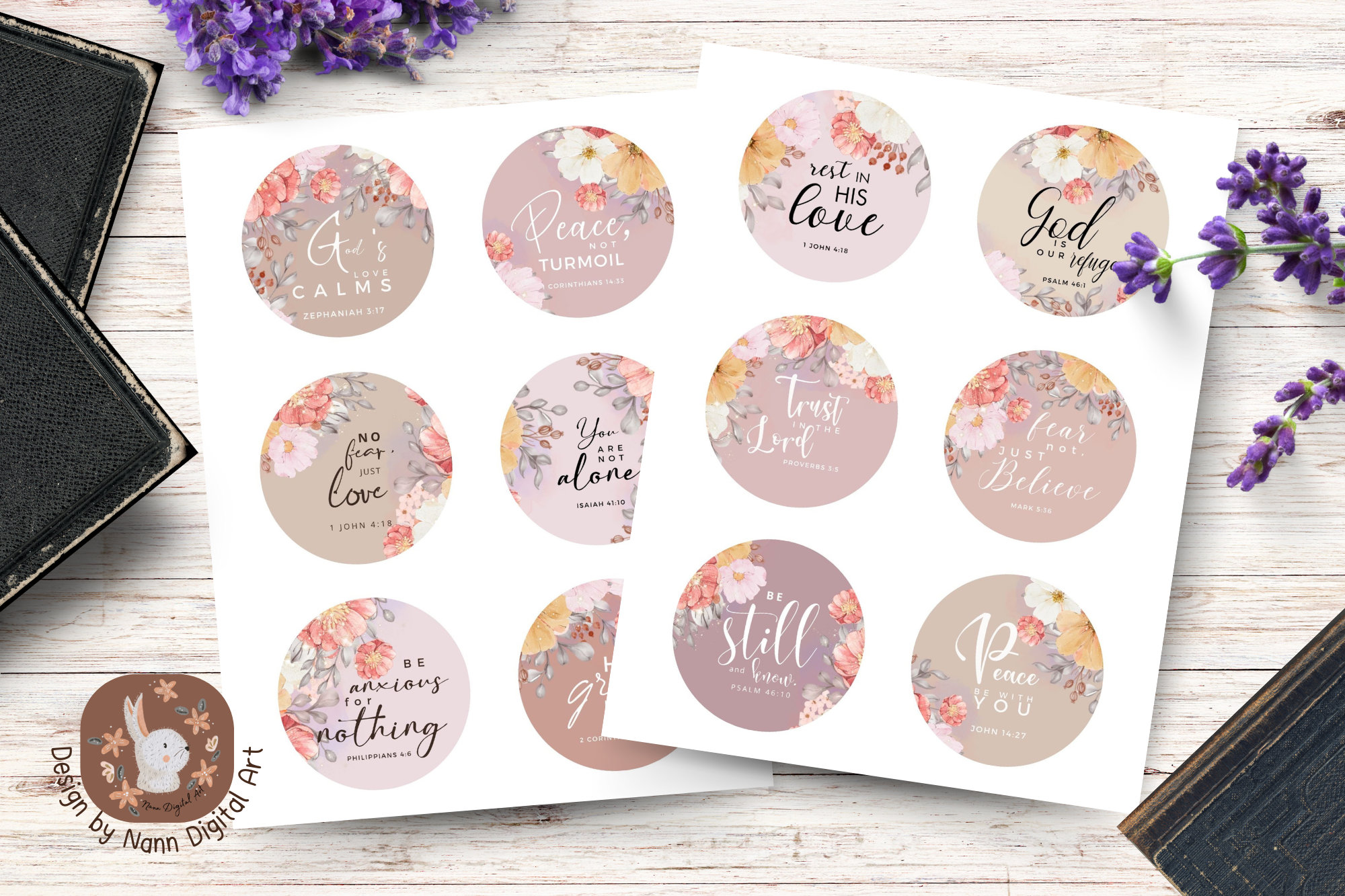 3x3 Inch Printable Bible Verses Round Cards Set #221 Digital Download ...