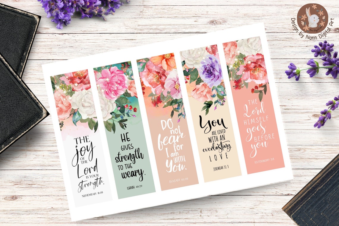 Printable Bible Verse Bookmarks Set#037 Digital Download for ...
